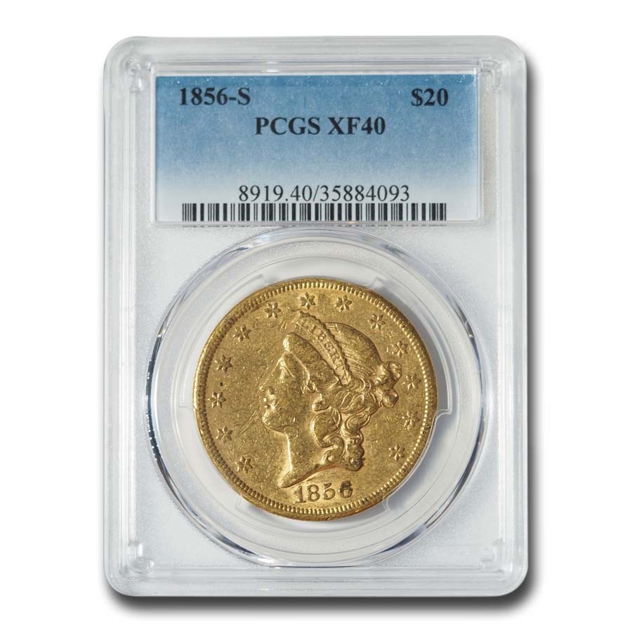 Buy 1856-S $20 Liberty Gold Double Eagle XF-40 PCGS | APMEX