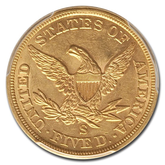 Buy 1856-S $5 Liberty Gold Half Eagle AU-58 PCGS | APMEX