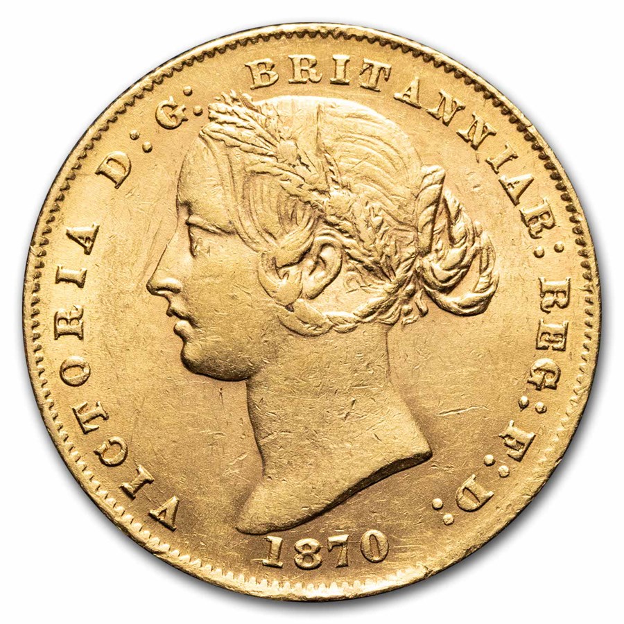 1857-1870 Australia Gold Sovereign Victoria Sydney Mint AU