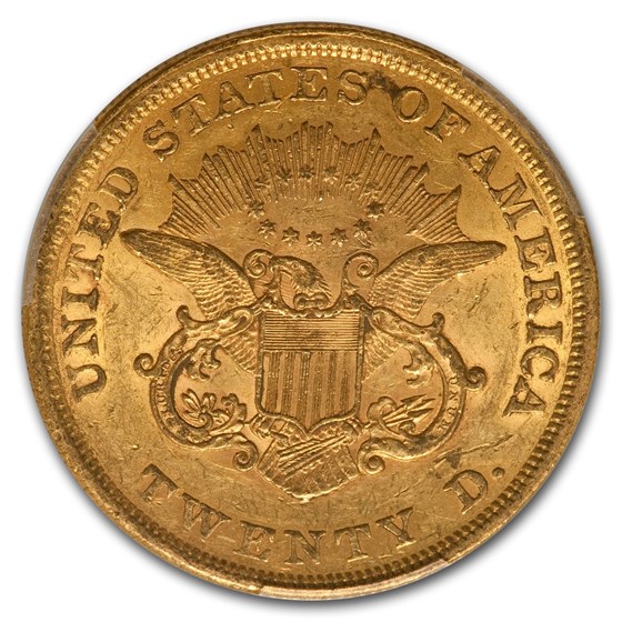 Buy 1857 $20 Liberty Gold Double Eagle AU-58 PCGS | APMEX