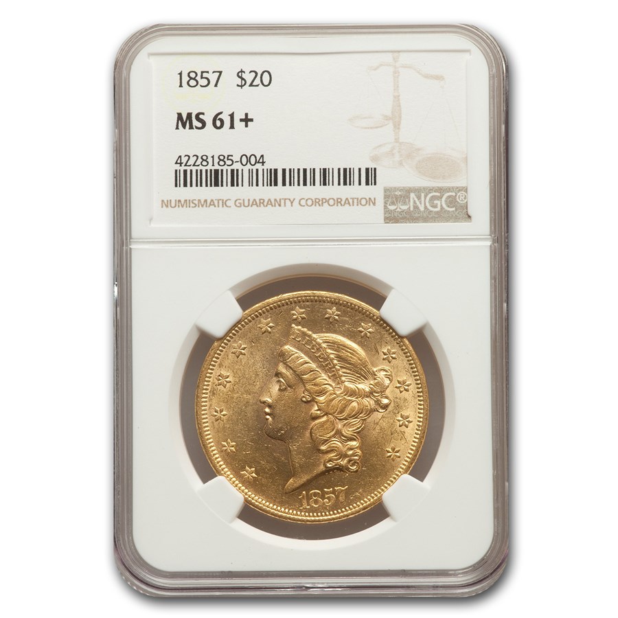 Buy 1857 $20 Liberty Gold Double Eagle MS-61+ NGC | APMEX