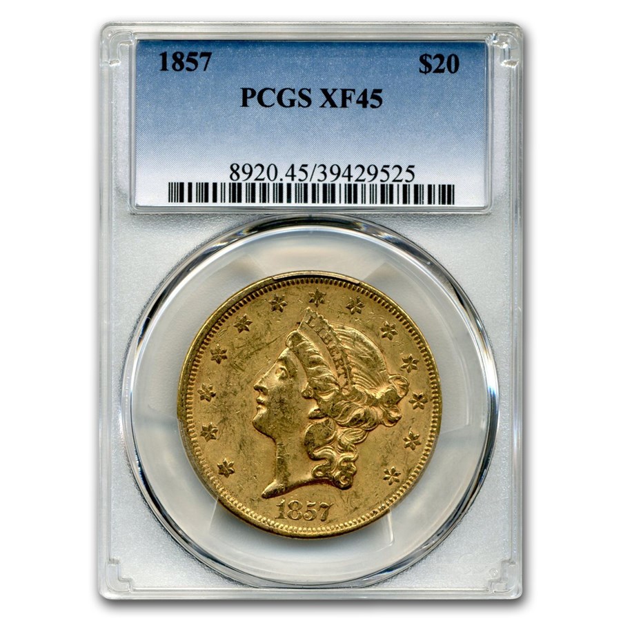 Buy 1857 $20 Liberty Gold Double Eagle XF-45 PCGS | APMEX