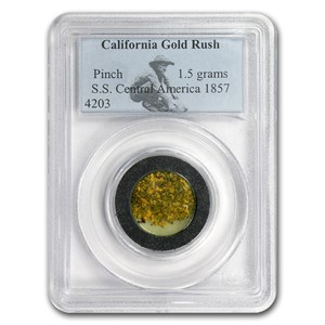 Buy 1857 California Gold Rush Pinch of Gold Flakes 1.5 Grams PCGS | APMEX
