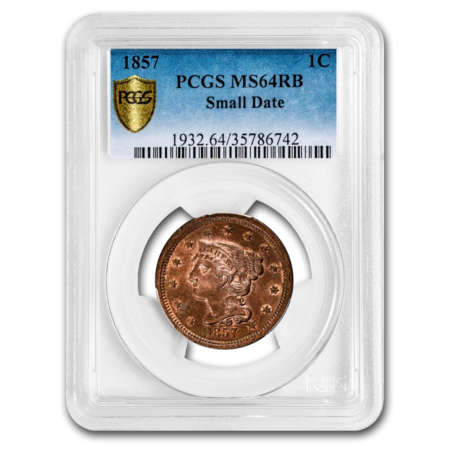 Buy 1857 Large Cent MS-64 PCGS (Red/Brown, Small Date) | APMEX