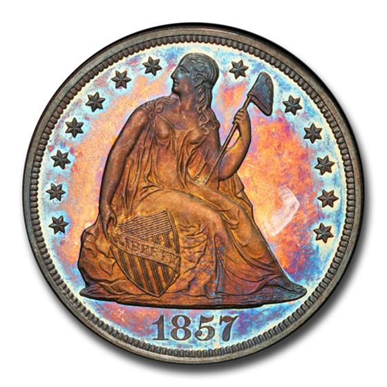 Buy 1857 Liberty Seated Dollar PR-65+ PCGS | APMEX