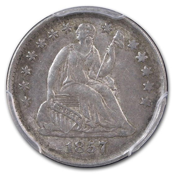 Buy 1857 Liberty Seated Half Dime AU-58 PCGS | APMEX