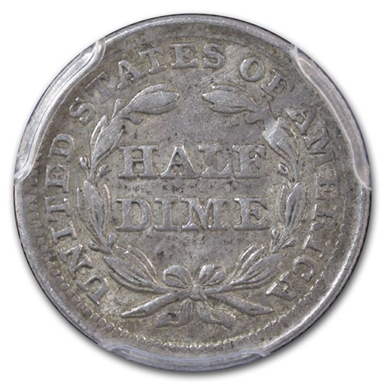 Buy 1857 Liberty Seated Half Dime AU-58 PCGS | APMEX