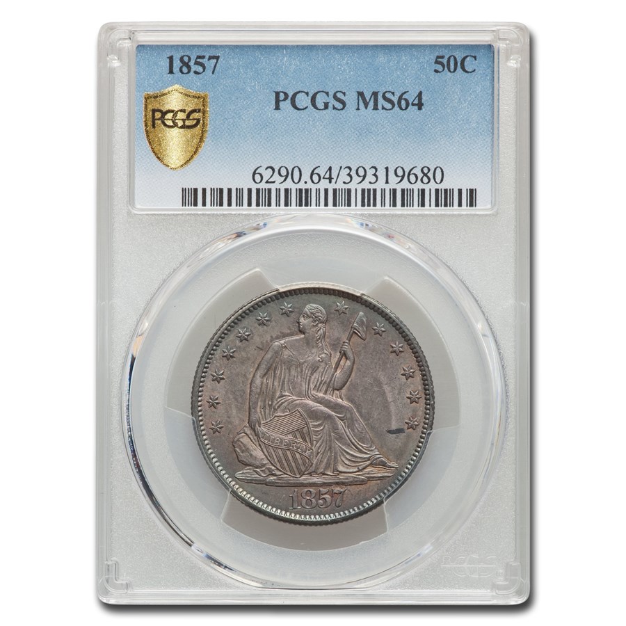 Buy 1857 Liberty Seated Half Dollar MS-64 PCGS | APMEX