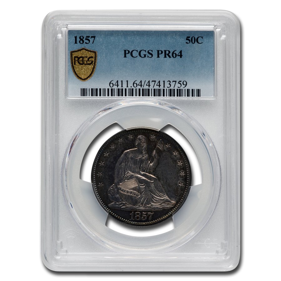 Buy 1857 Liberty Seated Half Dollar PR-64 PCGS | APMEX