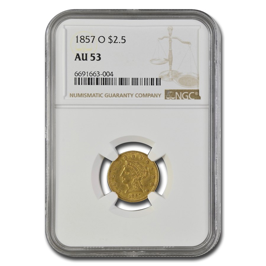 Buy 1857-O $2.50 Liberty Gold Quarter Eagle AU-53 NGC | APMEX