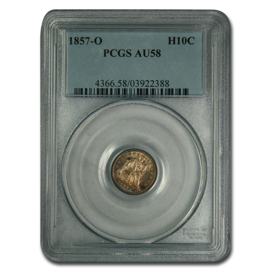 Buy 1857-O Liberty Seated Half Dime AU-58 PCGS | APMEX