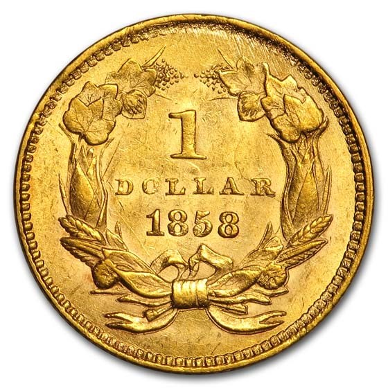 Buy 1858 $1 Indian Head Gold Dollar Type 3 AU | APMEX