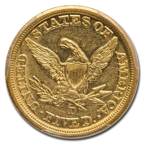 Buy 1858-D $5 Liberty Gold Half Eagle MS-61 PCGS | APMEX