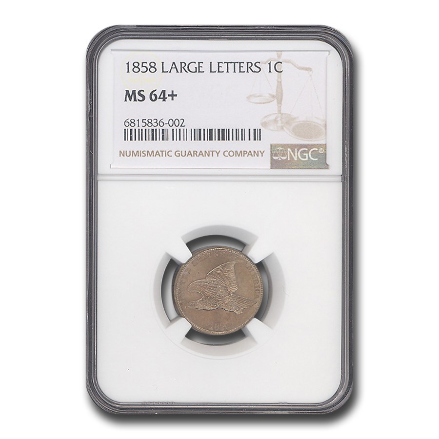 1858 Flying Eagle Cent MS-64+ NGC (Large Letters)