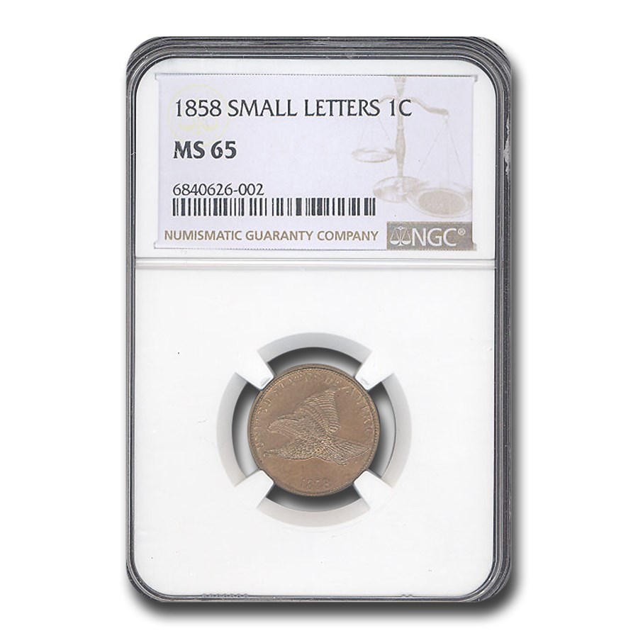 1858 Flying Eagle Cent MS-65 NGC (Small Letters)