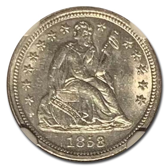 Buy 1858 Liberty Seated Dime MS-63 NGC | APMEX