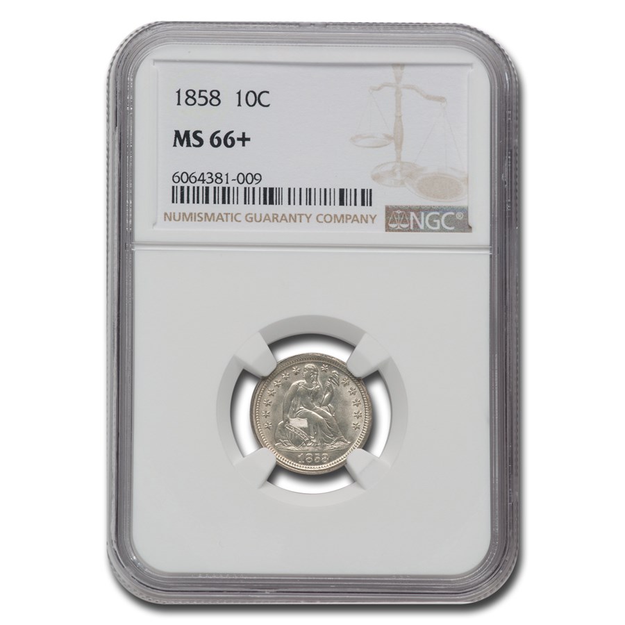 Buy 1858 Liberty Seated Dime MS-66+ NGC | APMEX