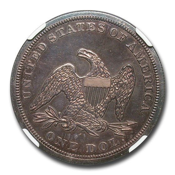 Buy 1858 Liberty Seated Dollar PF-61 NGC | APMEX