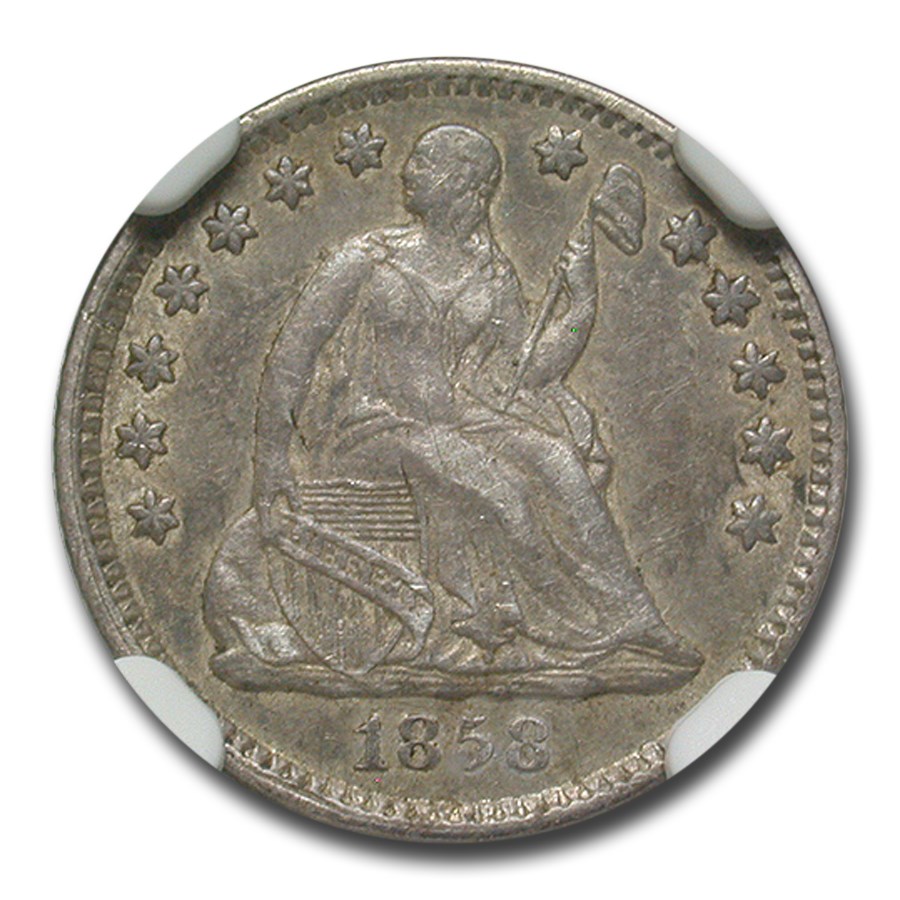 Buy 1858 Liberty Seated Half Dime AU-50 NGC | APMEX