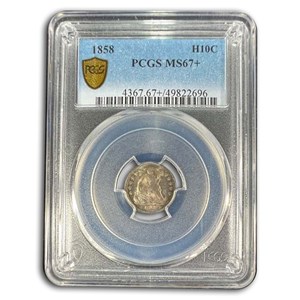 1858 Liberty Seated Half Dime MS-67+ PCGS