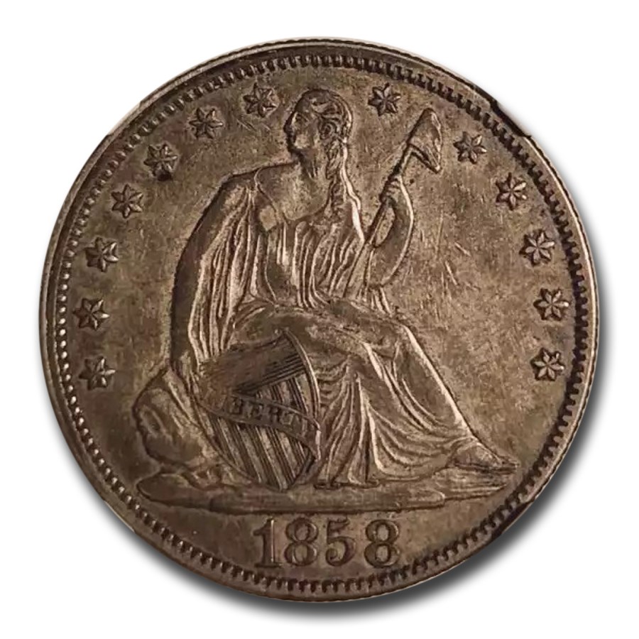 Buy 1858 Liberty Seated Half Dollar AU-50 NGC | APMEX