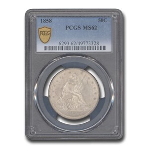 1858 Liberty Seated Half Dollar MS-62 PCGS