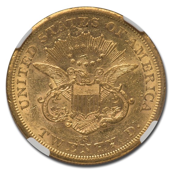 Buy 1858-S $20 Liberty Gold Double Eagle AU-58 NGC | APMEX