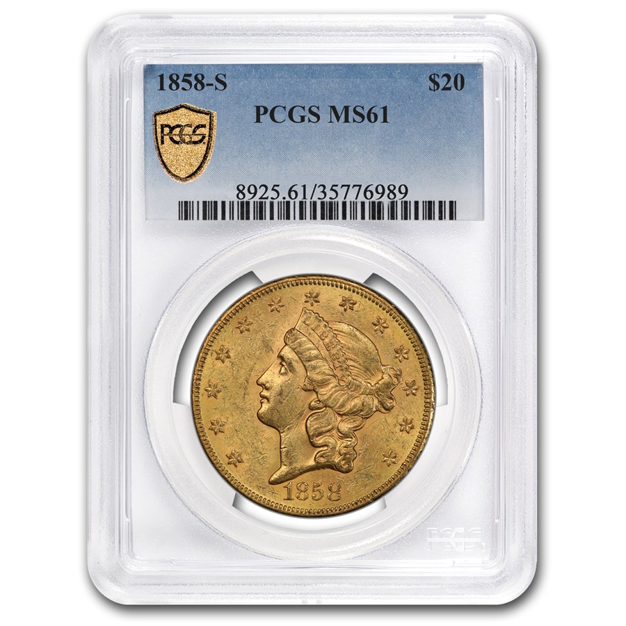 Buy 1858-S $20 Liberty Gold Double Eagle MS-61 PCGS | APMEX