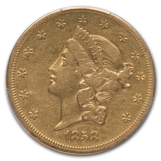 Buy 1858-S $20 Liberty Gold Double Eagle VF-35 PCGS | APMEX