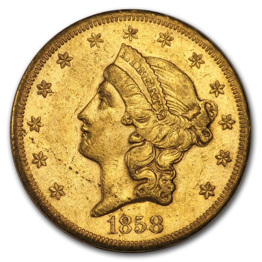 Buy 1858-S $20 Liberty Gold Double Eagle XF Details (Cleaned) | APMEX