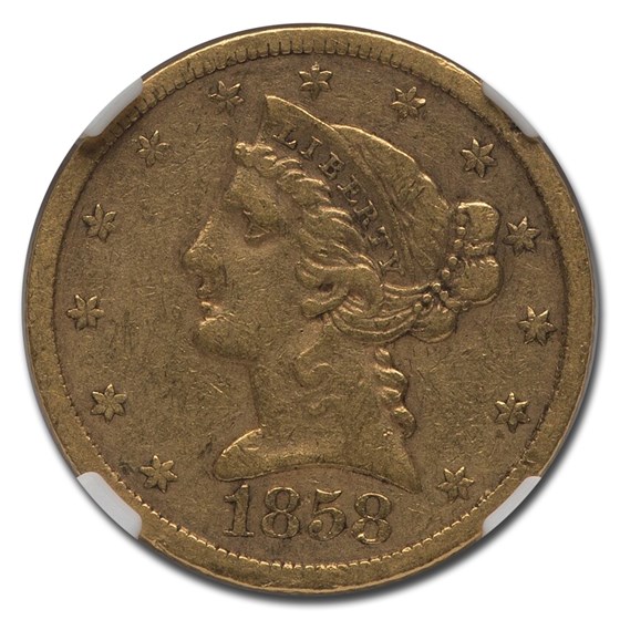 Buy 1858-S $5 Liberty Gold Half Eagle XF-40 NGC | APMEX