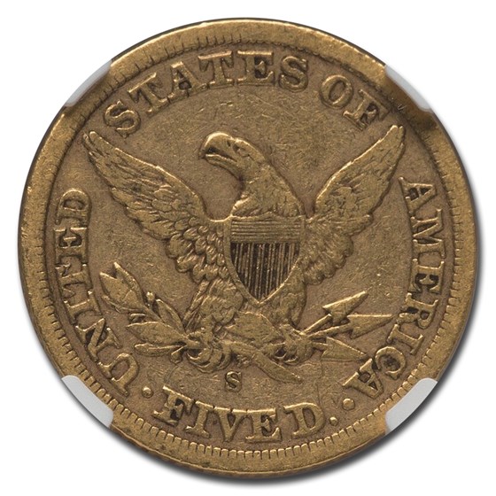 Buy 1858-S $5 Liberty Gold Half Eagle XF-40 NGC | APMEX