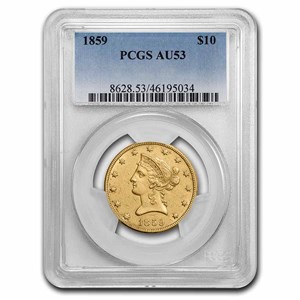 Buy 1859 $10 Liberty Gold Eagle AU-53 PCGS | APMEX