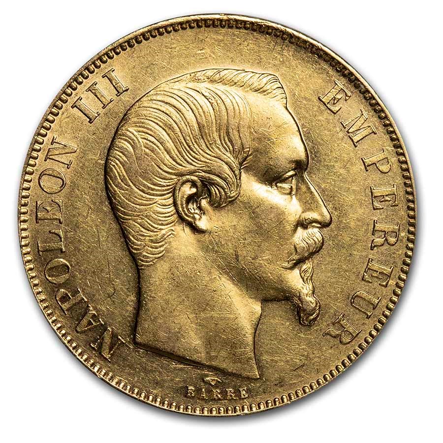 Buy 1859-A France Gold 50 Francs Napoleon III AU | APMEX