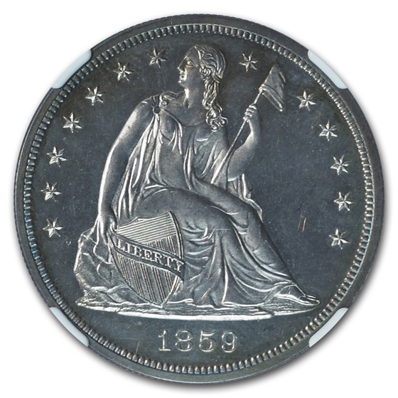 Buy 1859 Liberty Seated Dollar PF-63 NGC CAC | APMEX