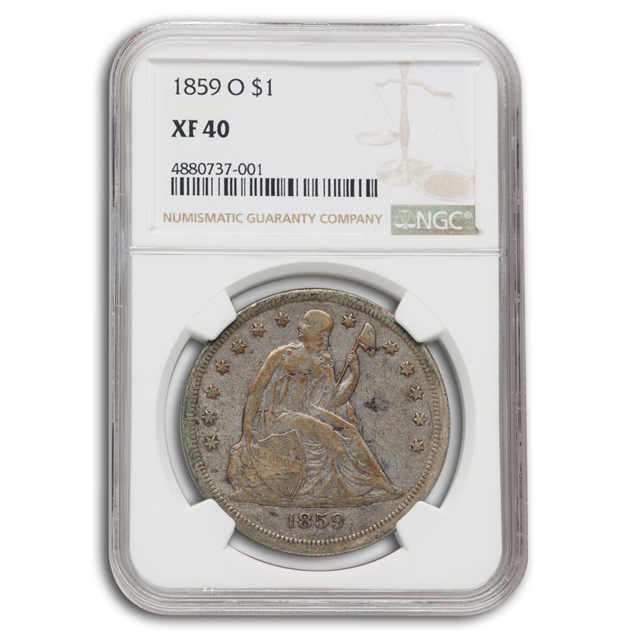 Buy 1859-O Liberty Seated Dollar XF-40 NGC | APMEX