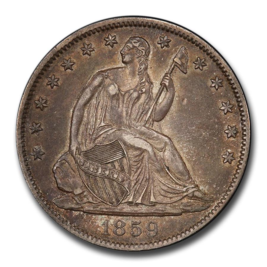 Buy 1859-O Liberty Seated Half Dollar AU-50 PCGS | APMEX