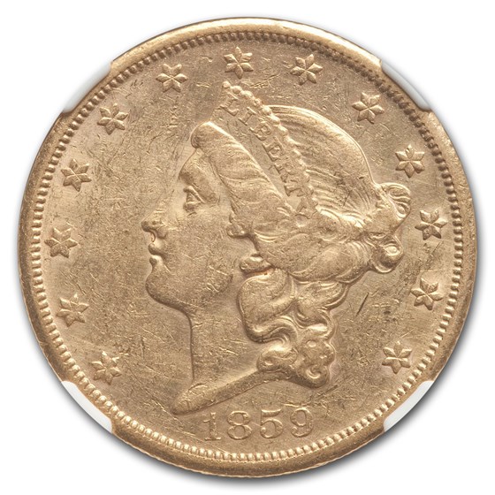 Buy 1859-S $20 Liberty Gold Double Eagle AU-50 NGC | APMEX