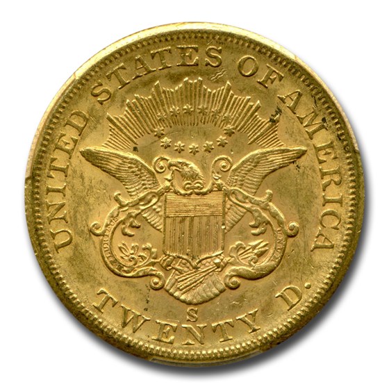 Buy 1859-S $20 Liberty Gold Double Eagle MS-61 PCGS | APMEX
