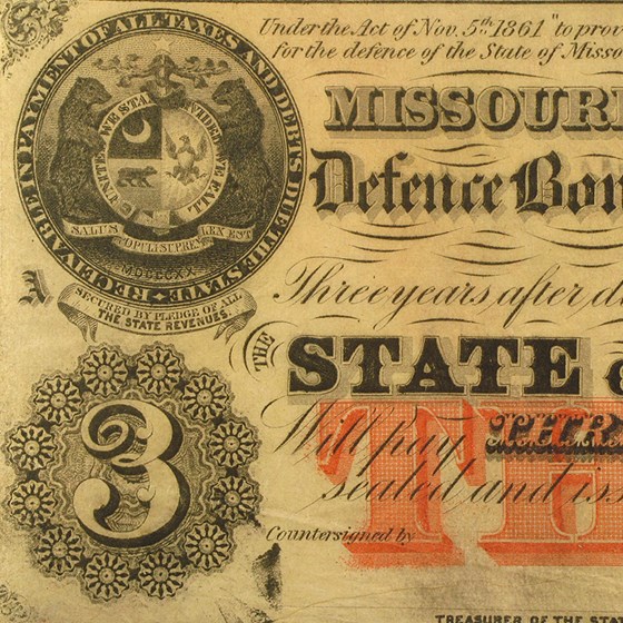 Buy 186_ State of Missouri Defence Bonds $3.00 XF-45 PCGS | APMEX