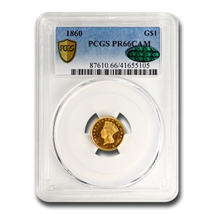 Buy 1860 $1 Indian Head Gold PR-66 Cameo PCGS CAC | APMEX