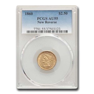 Buy 1860 $2.50 Liberty Gold Quarter Eagle AU-55 PCGS (New Reverse) | APMEX