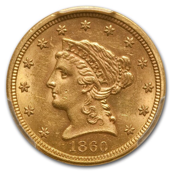 Buy 1860 $2.50 Liberty Gold Quarter Eagle MS-62 PCGS (Old Reverse) | APMEX