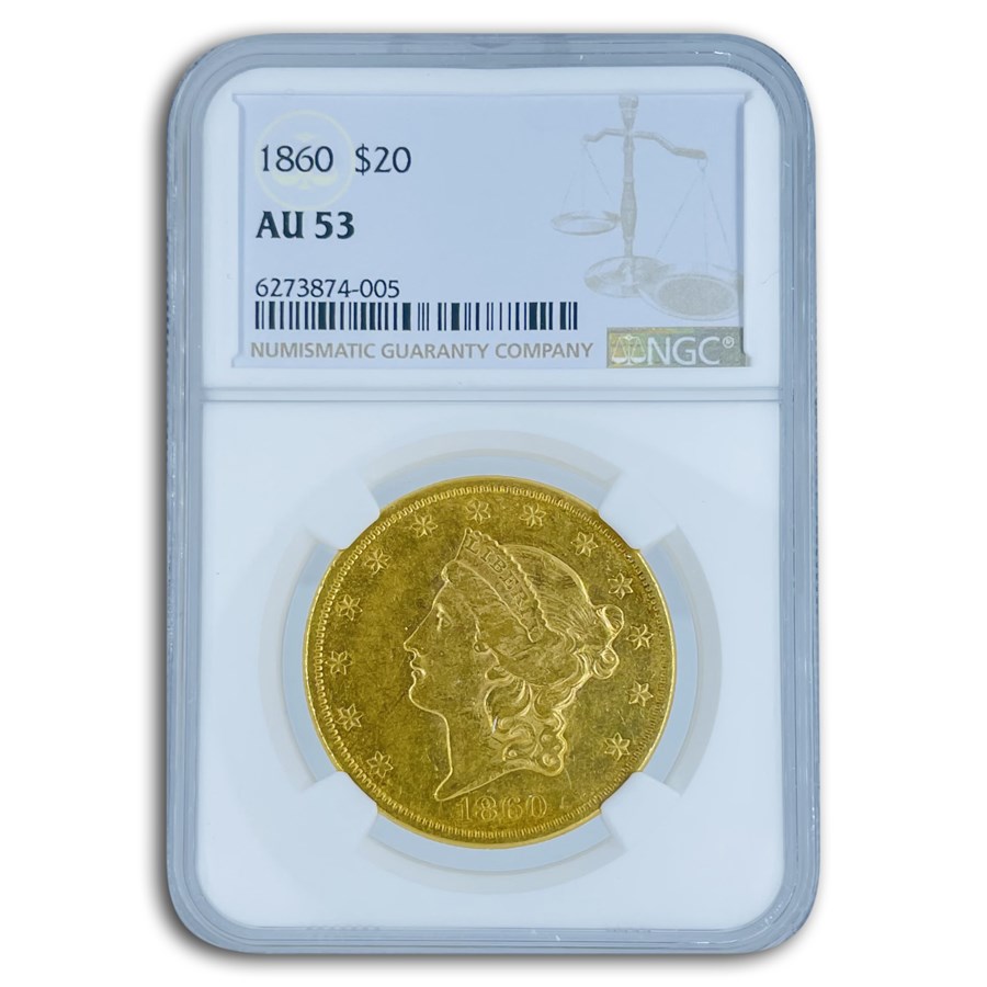 Buy 1860 $20 Liberty Gold Double Eagle AU-53 NGC | APMEX