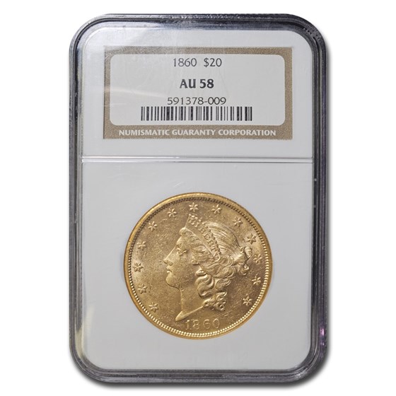 Buy 1860 $20 Liberty Gold Double Eagle AU-58 NGC | APMEX