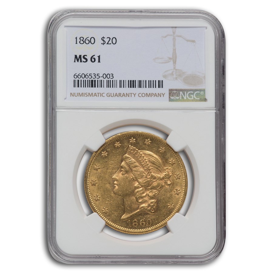 Buy 1860 $20 Liberty Gold Double Eagle MS-61 NGC | APMEX