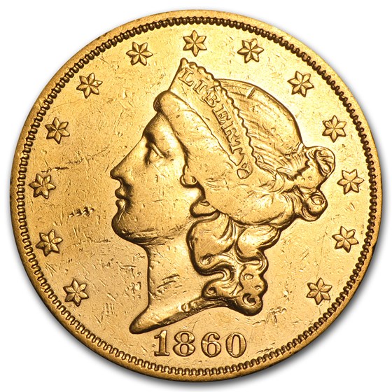 Buy 1860 $20 Liberty Gold Double Eagle XF Details (Cleaned) | APMEX