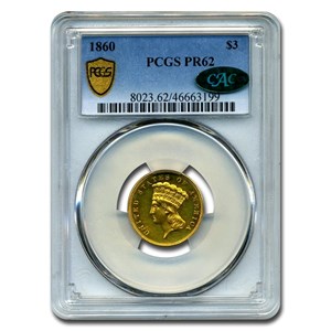 Buy 1860 $3 Gold Princess PR-62 PCGS CAC | APMEX