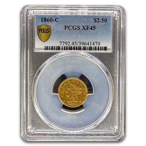 1860-C $2.50 Liberty Gold Quarter Eagle XF-45 PCGS