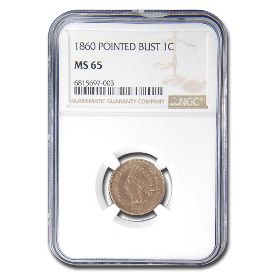 Buy 1860 Indian Head Cent MS-65 Pointed Bust | APMEX
